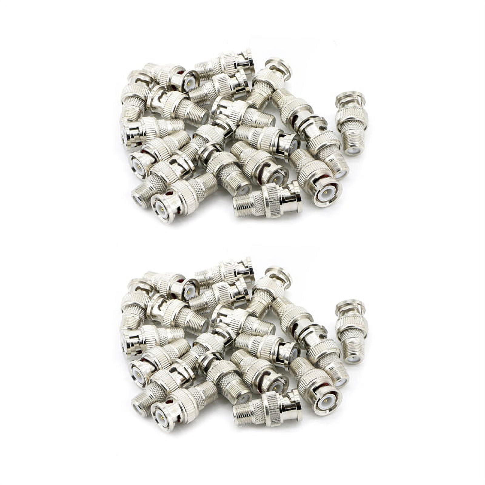 40Pcs BNC Male Plug to F Female Jack Adapter Coax Connector Coupler ...