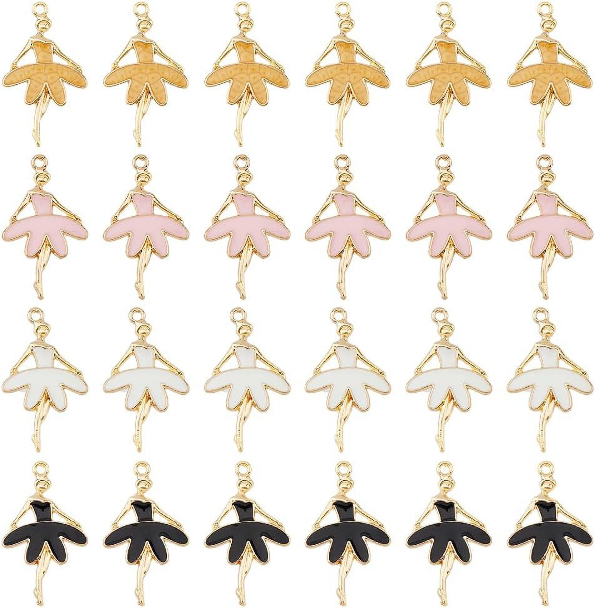 40Pcs Ballerina Charms 4 Colors Dancer Pendants Alloy Dance Element ...