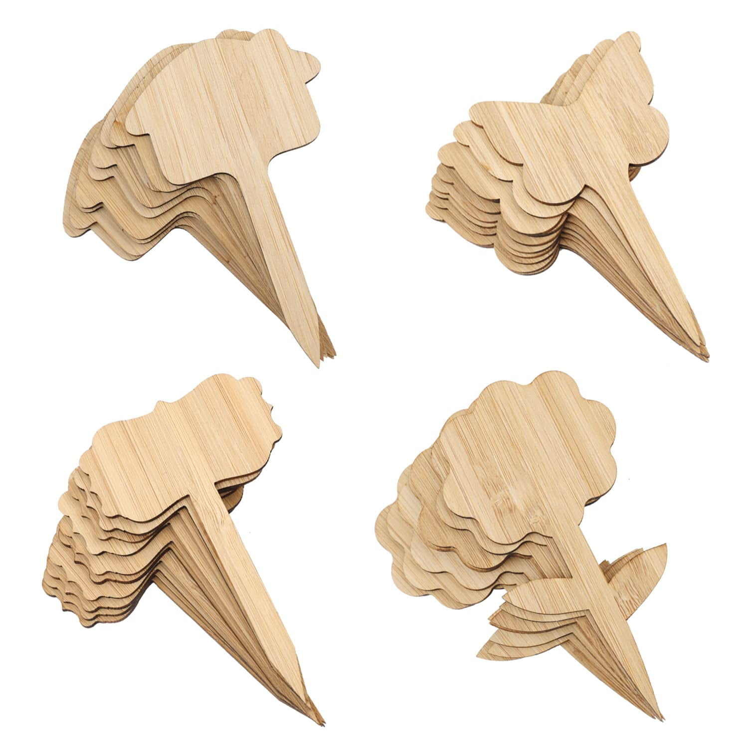 40Pcs Bamboo Plant Labels, Wooden Bamboo Plant Tags Garden Markers ...