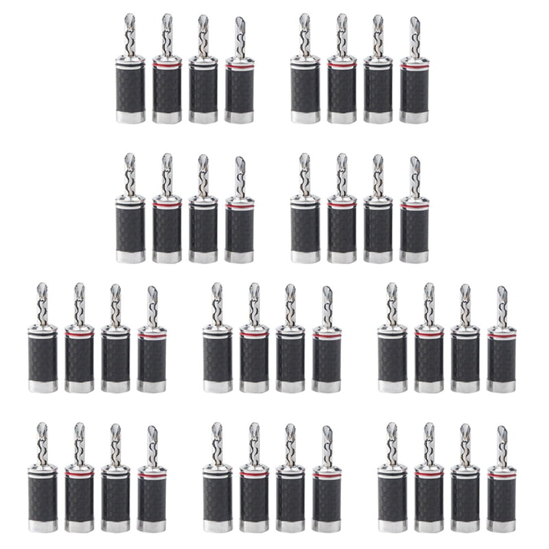 40Pcs Banana Plugs Hi-End HIFI DIY Carbon Fiber Copper Plated Rhodium ...