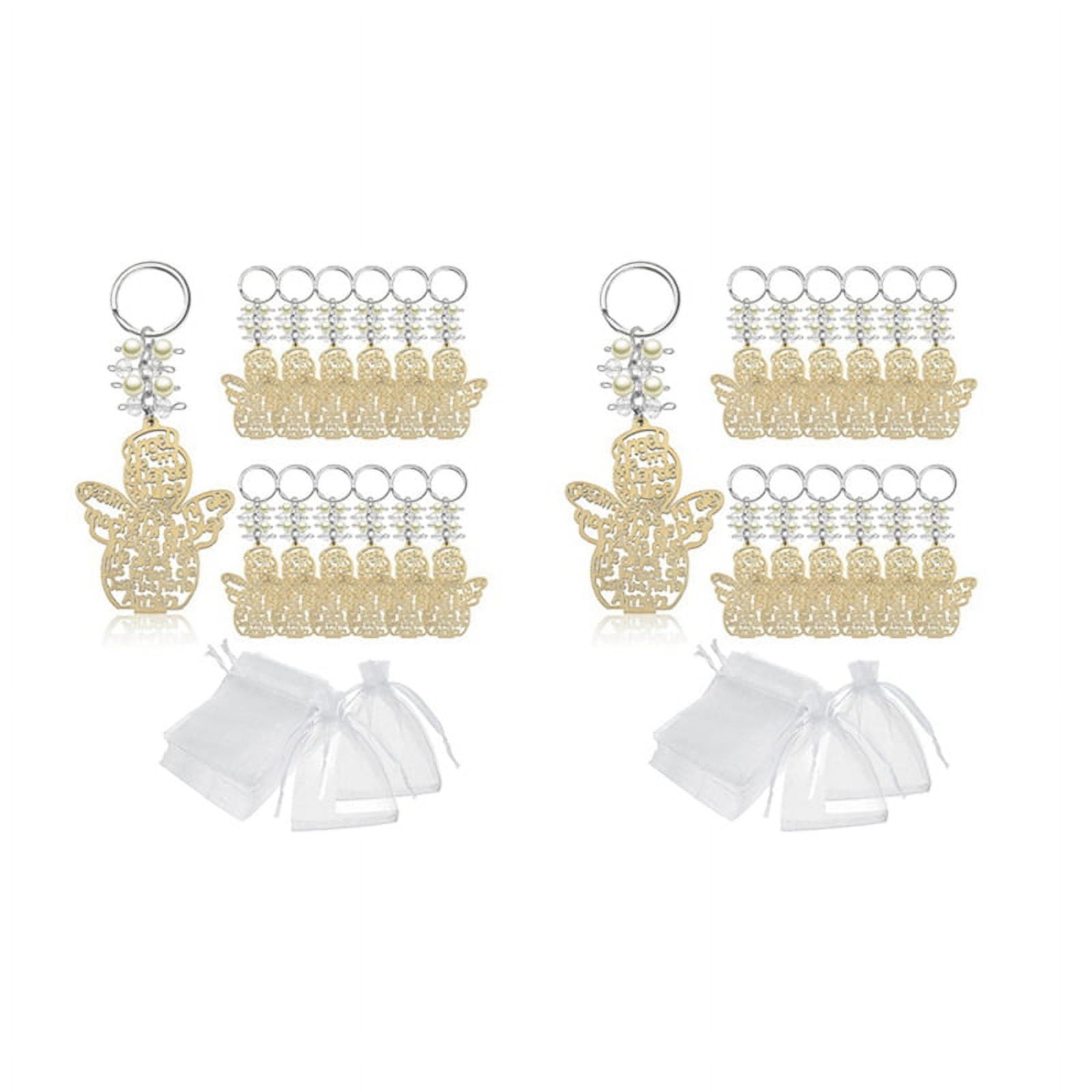 40Pcs Baptism Angel Key Ring Baptism Wood Keychain Baptism Favor ...