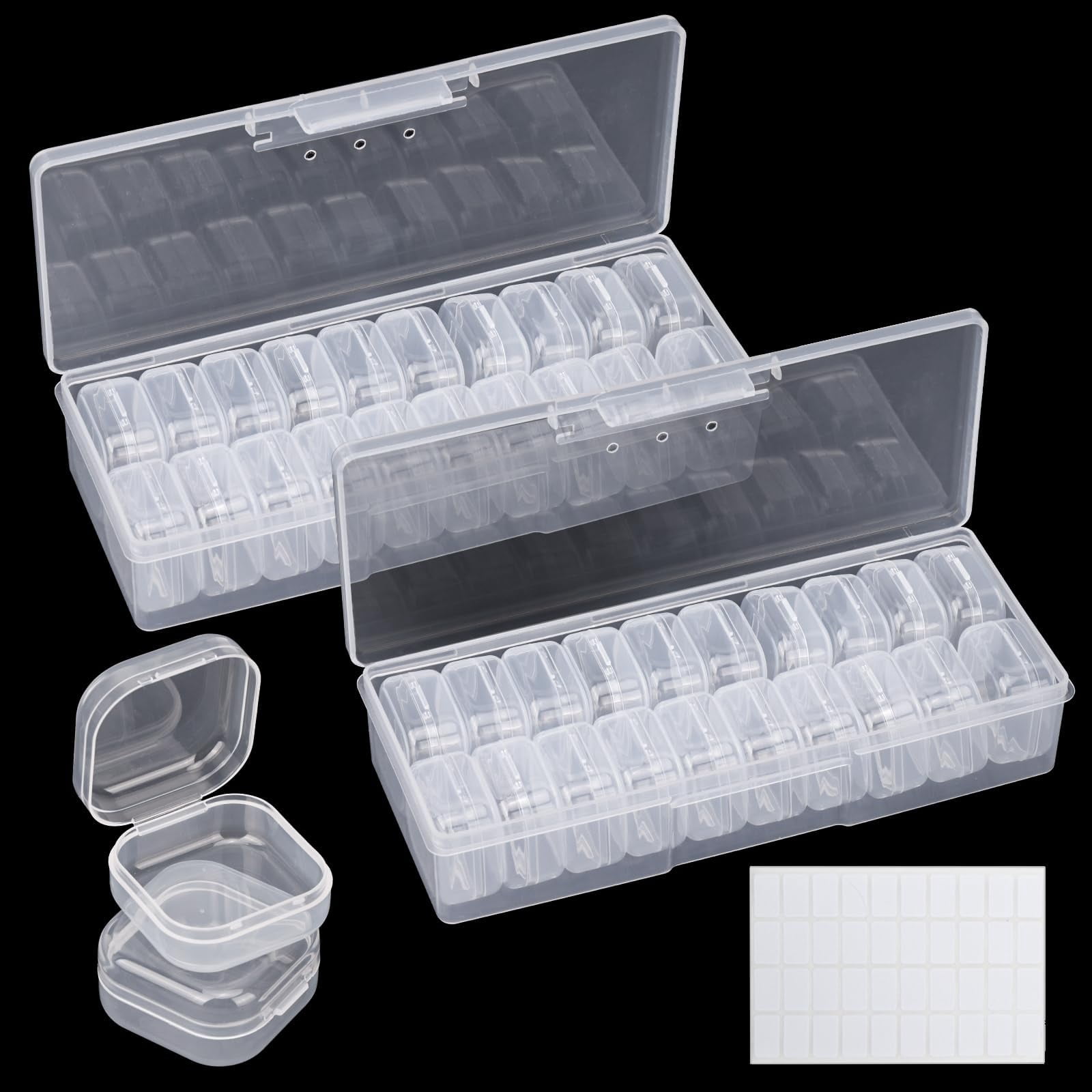 Trianu 40Pcs Bead Organizers in a Clear Organzer Box, 2 Sets Clear ...