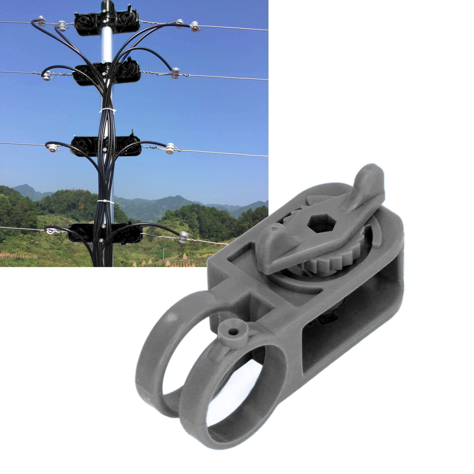 40Pcs Black Electric Fence Insulator Tightener, ABS Tube Post Tensioner ...