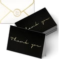 40Pcs Black Gold Foil Thank You Cards with Envelopes & Stickers in Gift ...