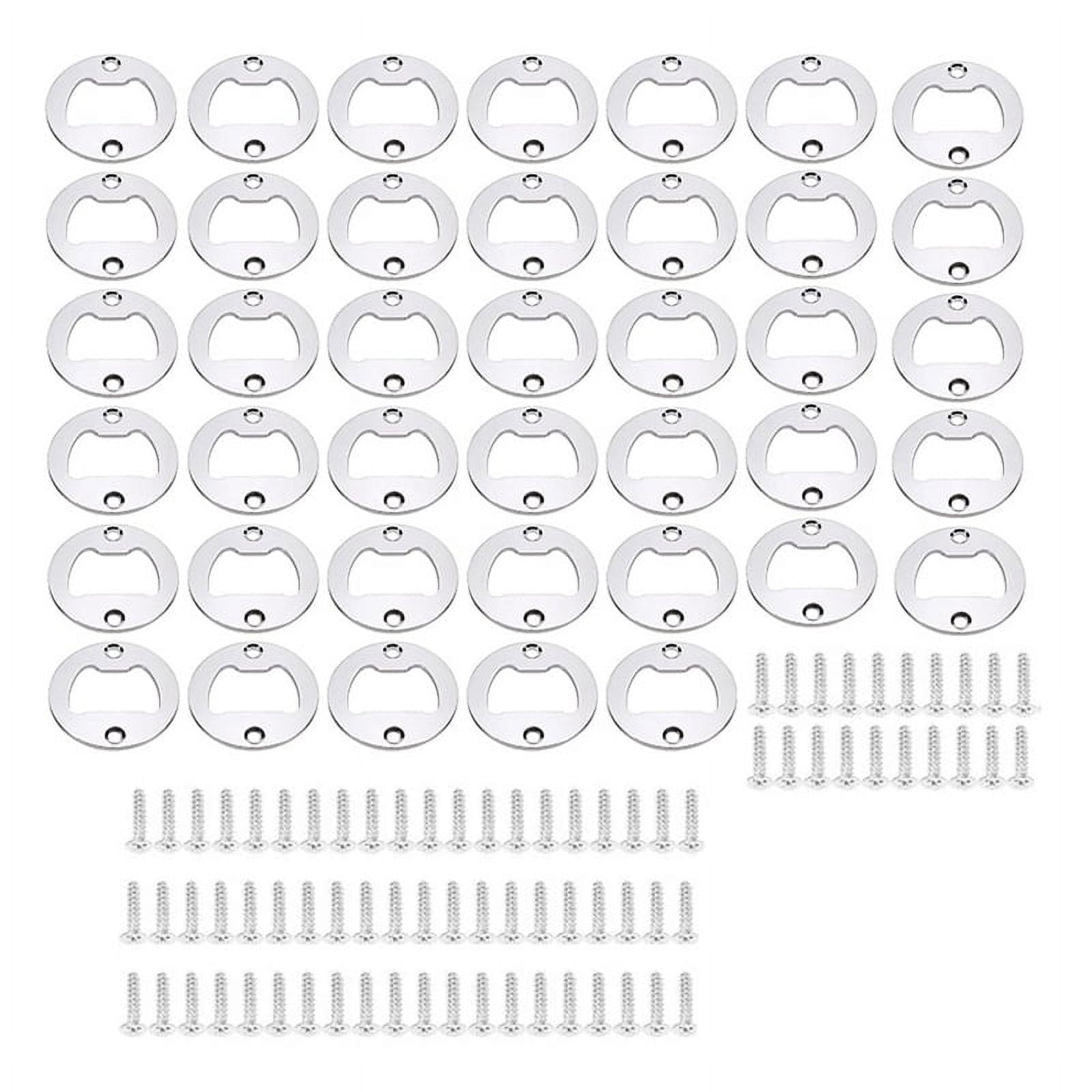 40Pcs Bottle Opener Part with Screws, Round Beer Opener, Insert for Bar ...