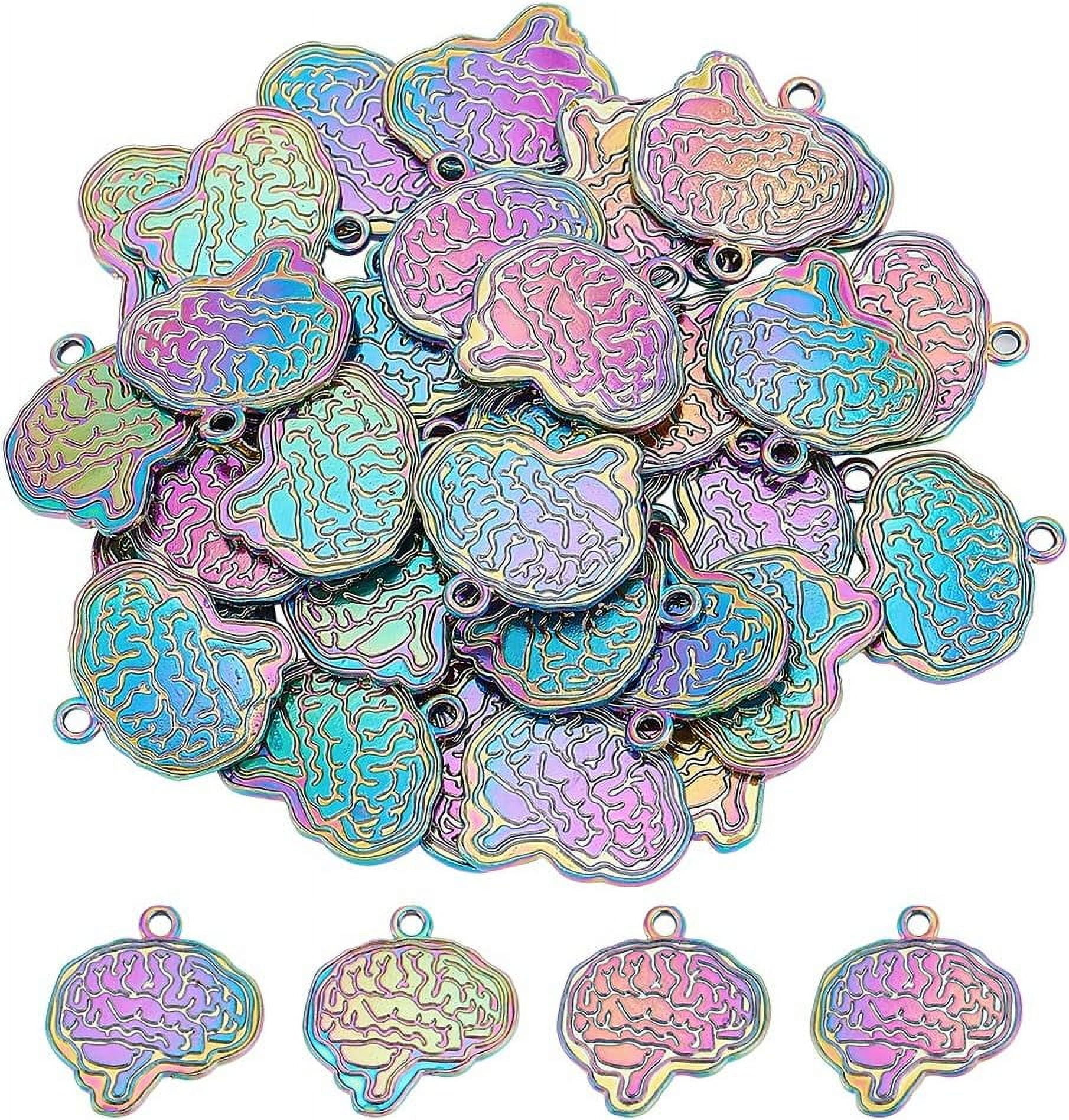 40Pcs Brain Charm 3D Brain Shape Pendant Anatomical Human Anatomy ...