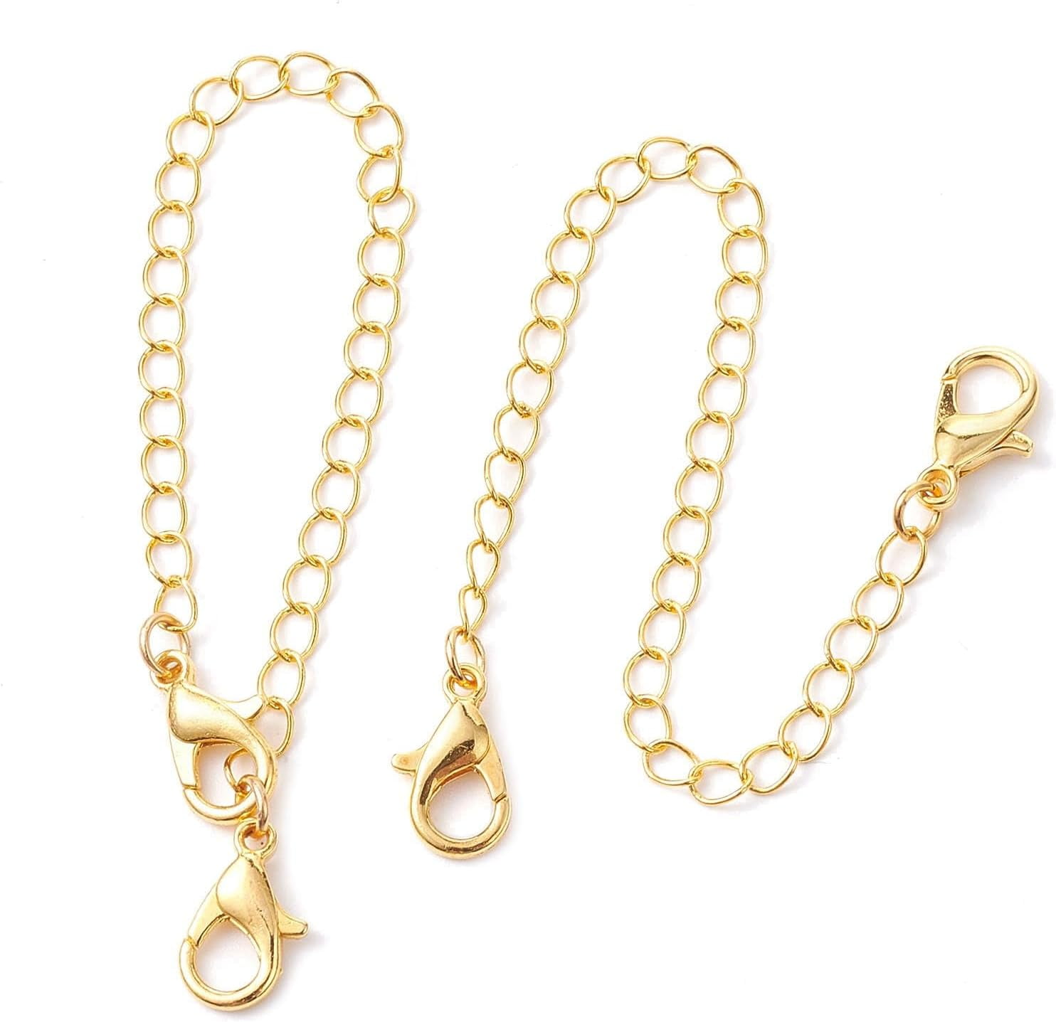 40Pcs Brass Curb Chains Extender End Chains with Double Zinc Alloy ...