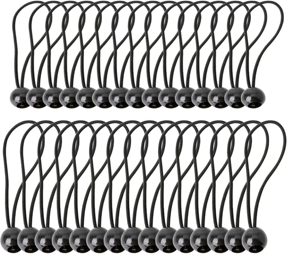 40Pcs Bungee Cords with Balls, 2 Size Tarpaulin Bungees Balls Tarp Ties ...