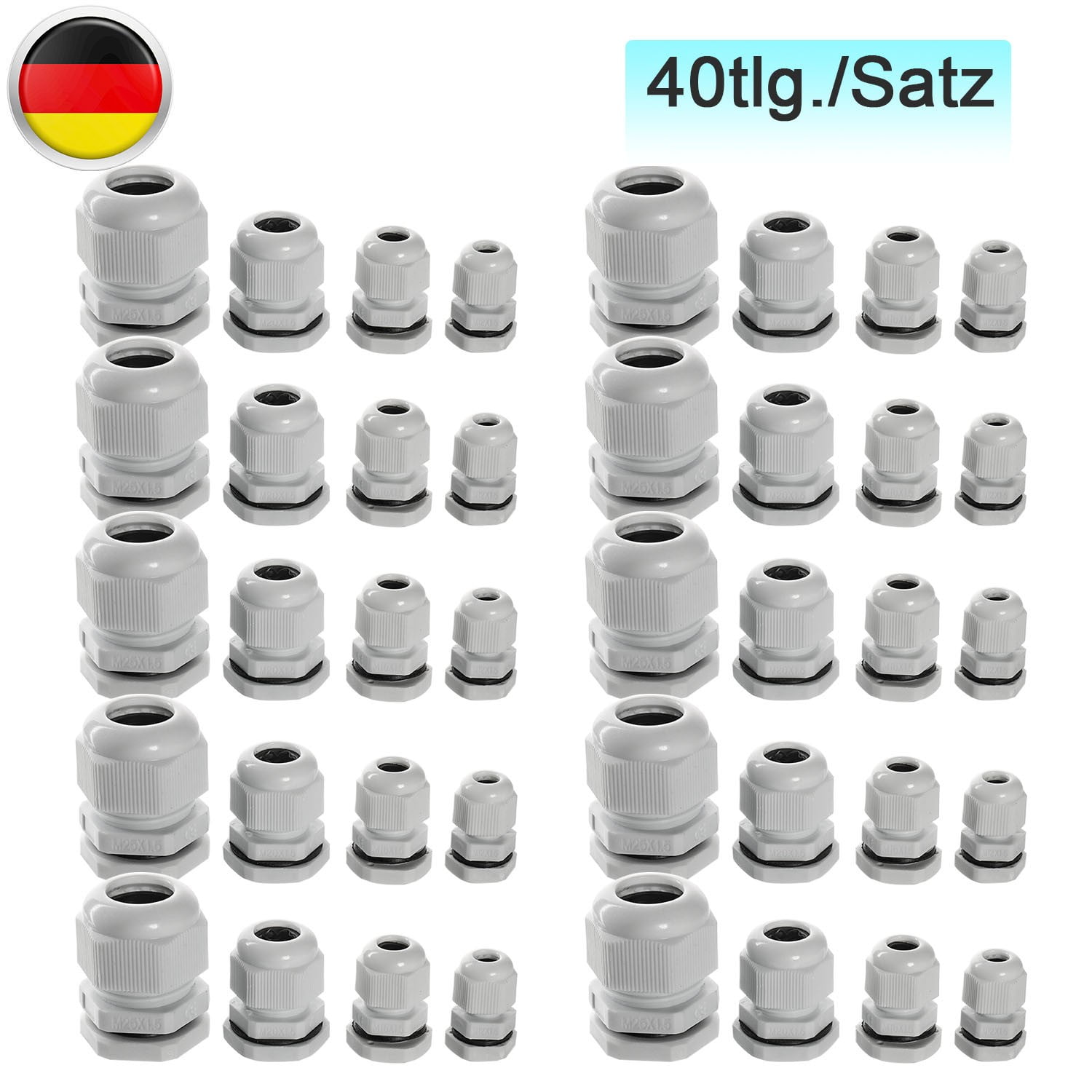 40Pcs Cable Gland, Pg9 White Plastic Waterproof Cable Glands Joints ...