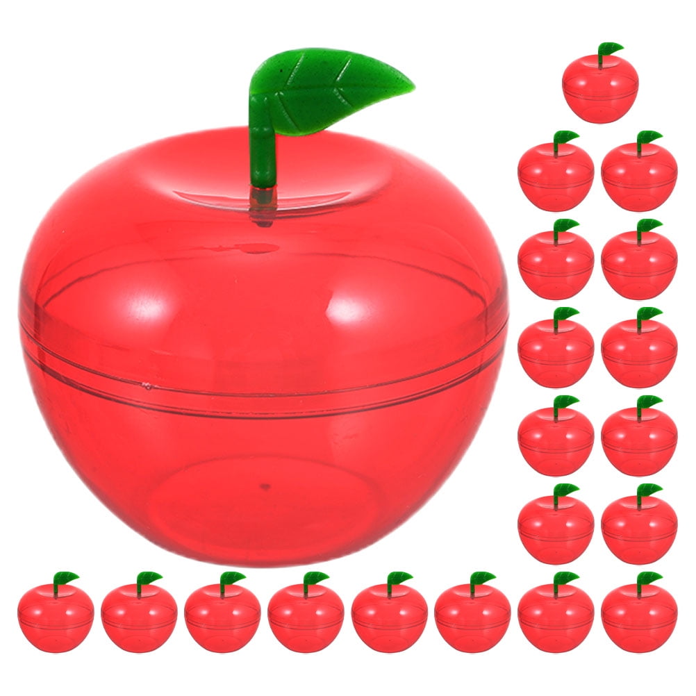40Pcs Candy Boxes Christmas Apple Shaped Container Filled Plastic Gift ...