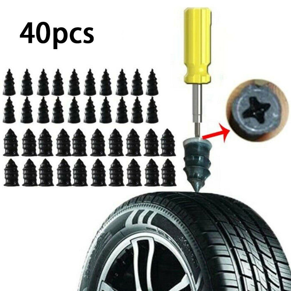 40Pcs Car Vacuum Tire Tubeless Tyre Puncture Repair Rubber Screw Nails ...
