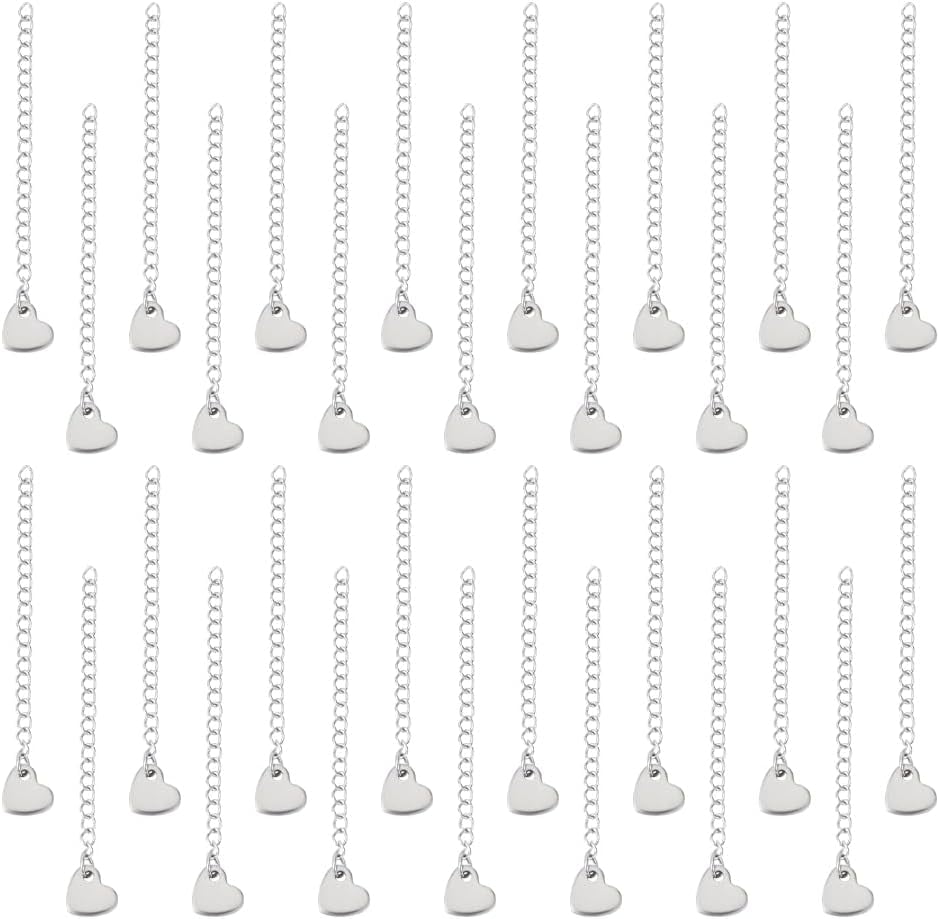 40Pcs Chain Extender Stainless Steel Extension Chain Sets Curb Chain ...