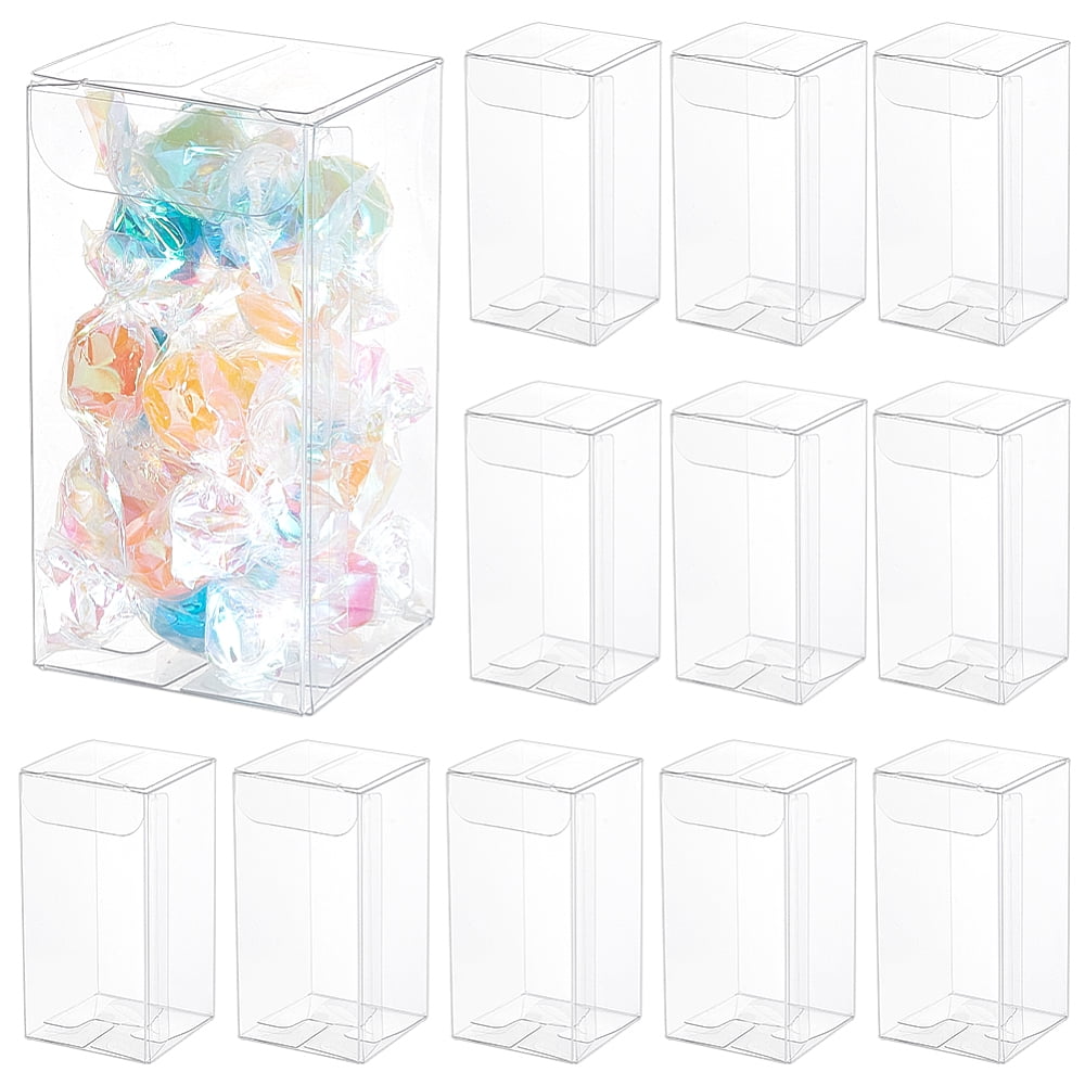 40Pcs Clear Gift Boxes with Film Rectangle Transparent PVC Favor Boxes ...
