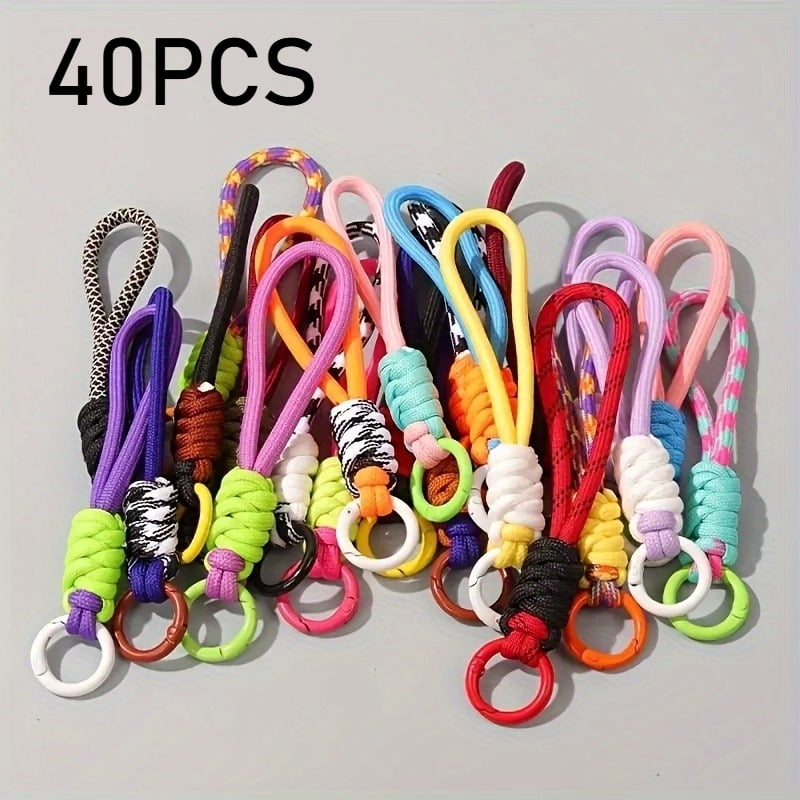 40Pcs Colorful Braided Sling Straps with Detachable Anti Lost Cord ...
