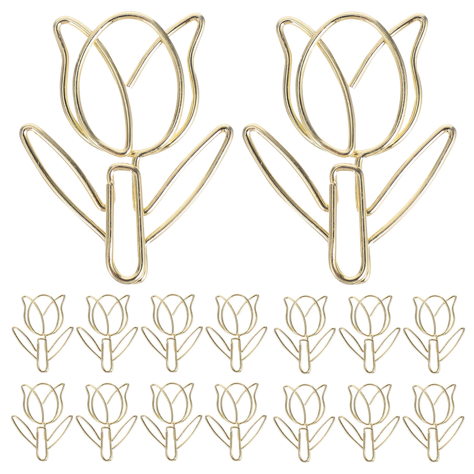 40Pcs Decorative Tulip Paper Clips Flower Shaped Paperclips for Office ...