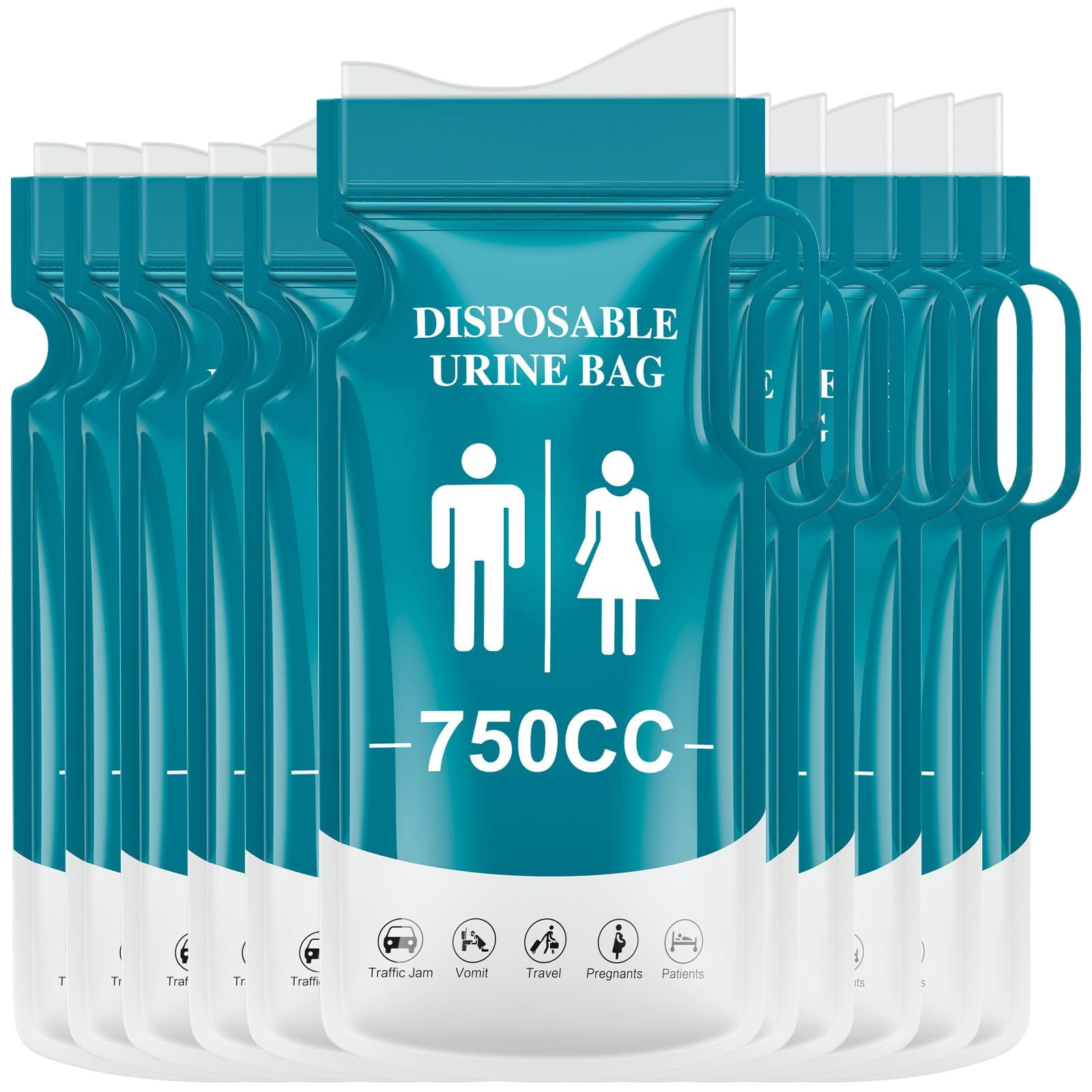40Pcs Disposable Urine Bags Portable Urinal for Women Men, 750ml Travel ...