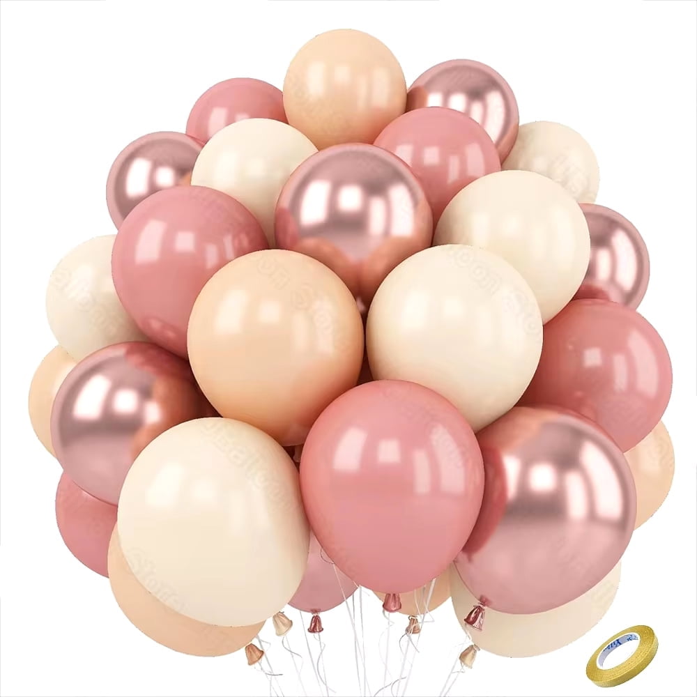 40Pcs Dusty Pink Balloons Set Boho Skin Beige Retro Bean Dusty Pink ...
