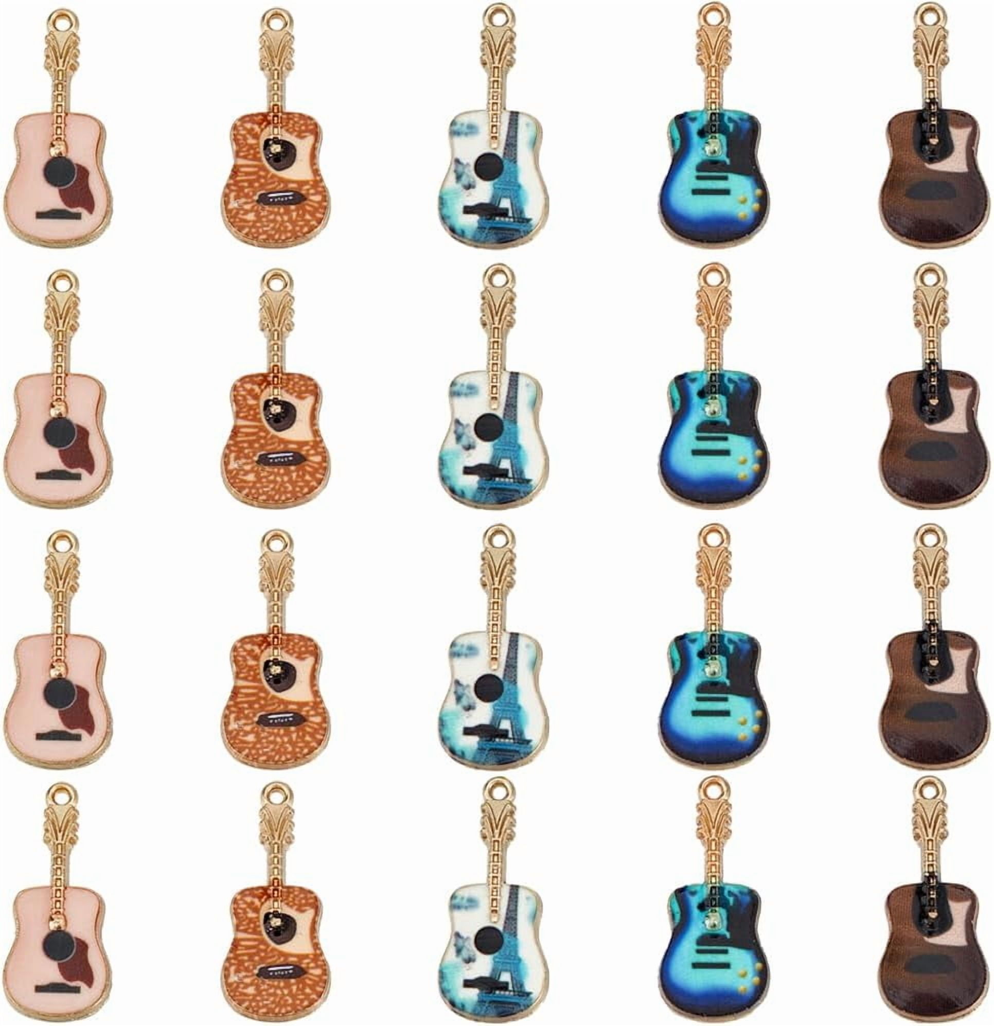 40Pcs Enamel Guitar Charms Music Charms Musical Guitars Party Alloy ...