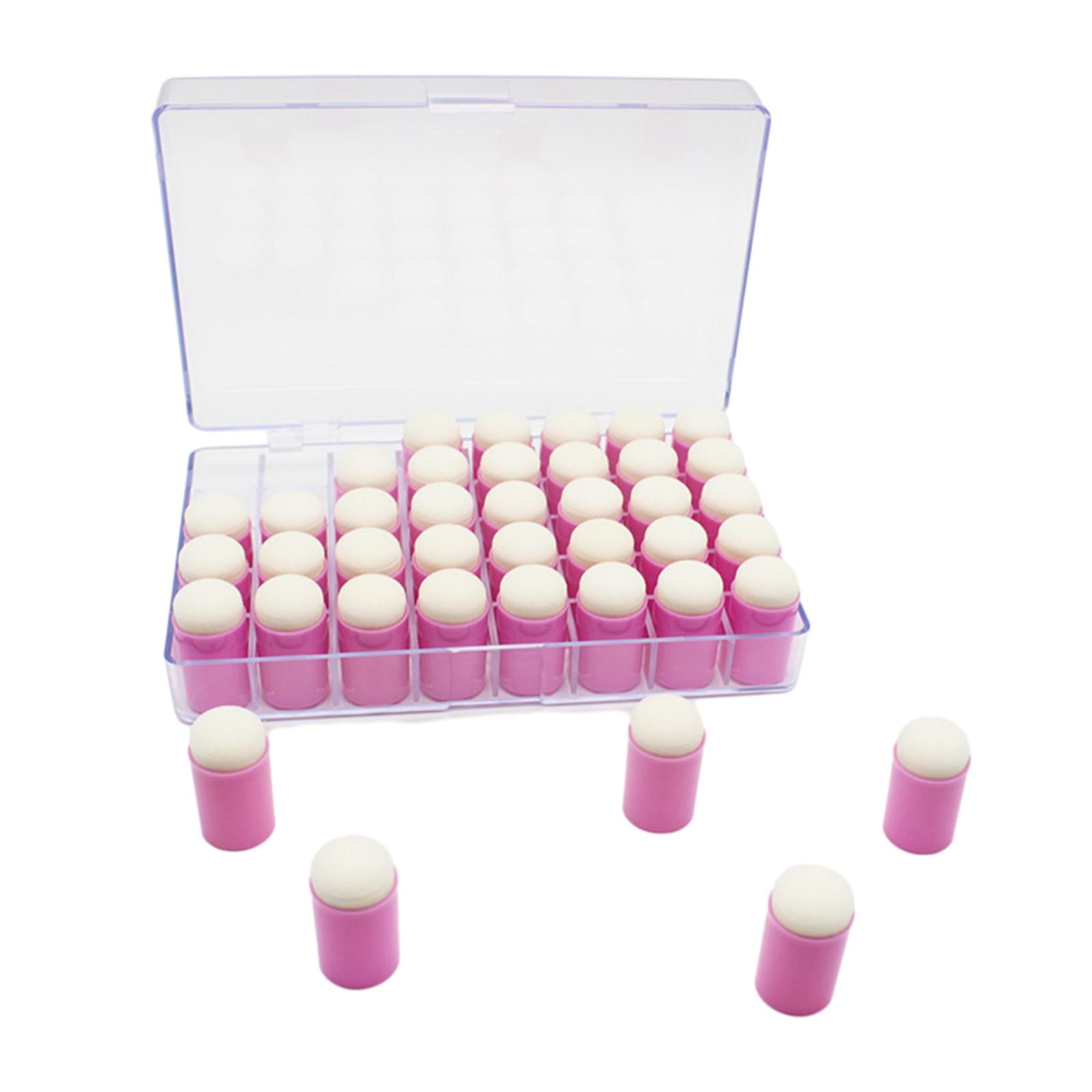 40Pcs Finger Sponge Daubers Blending Sponge for Drawing Finger Painting Sponge with Storage Case ...