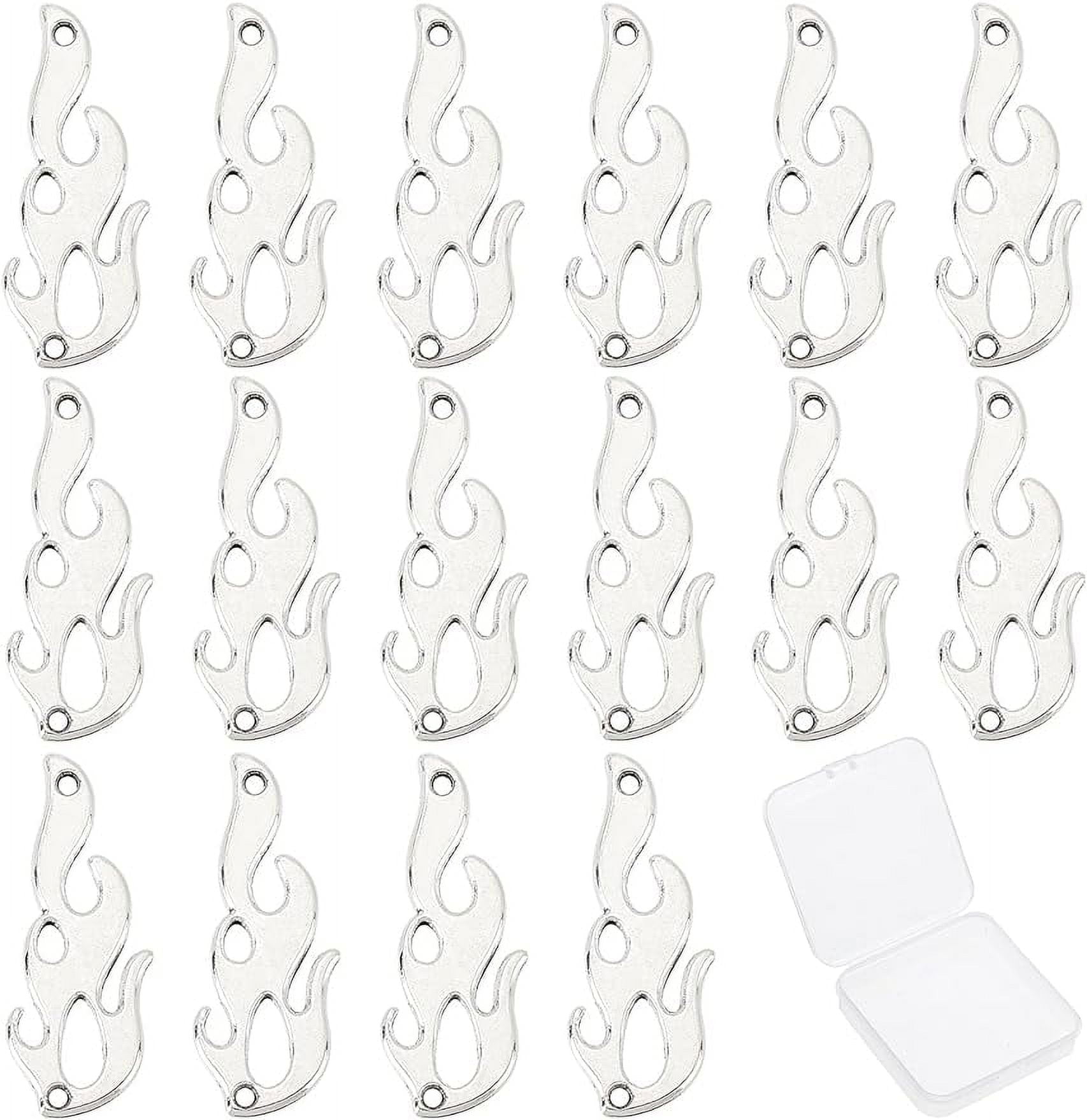 40Pcs Fire Charm Flame Charms Bulk Camping Pendants Vintage Tibetan ...