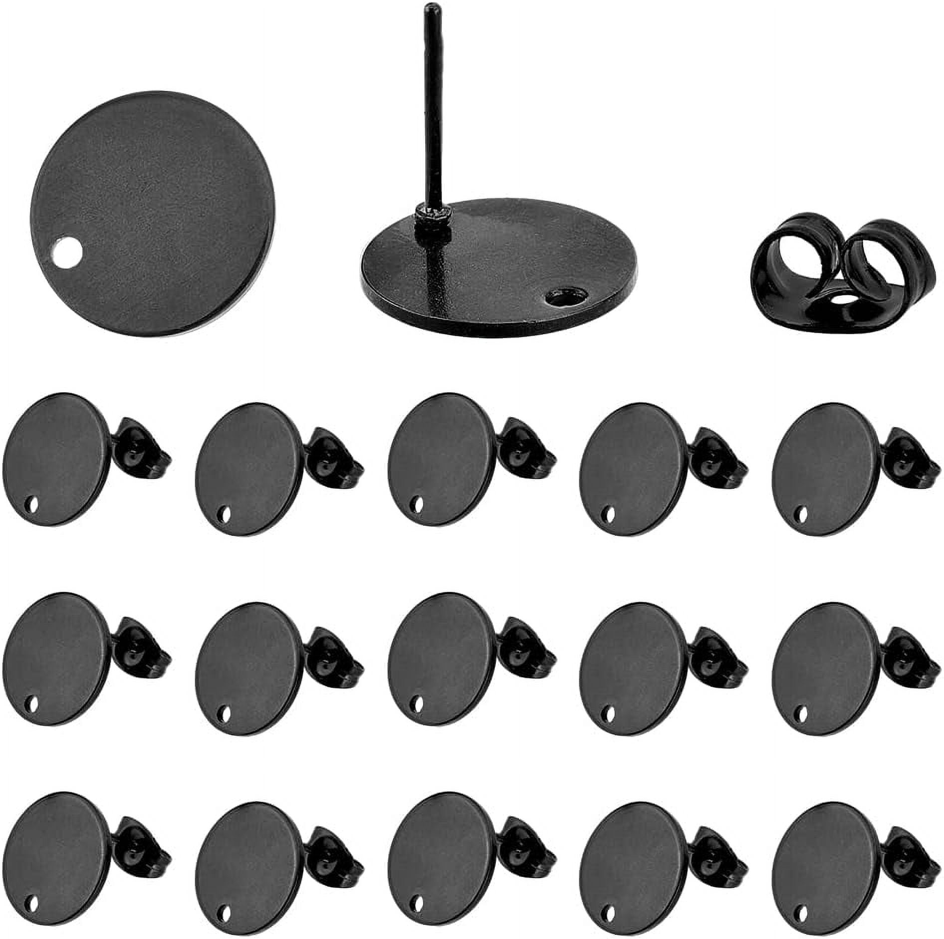 40Pcs Flat Round Stud Earring Findings Stainless Steel Earrings ...