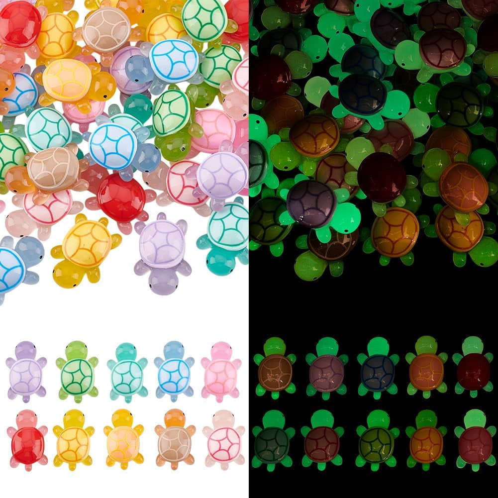 40Pcs Glow Turtles Bulk Luminous Turtles Mini Resin Turtle Cute Tiny ...