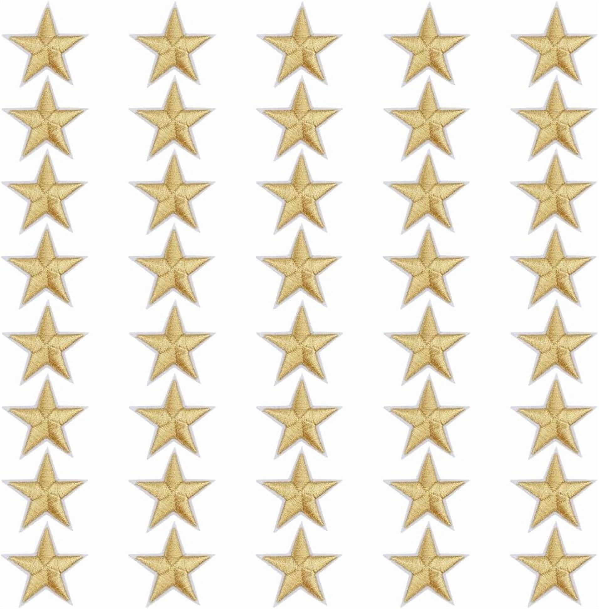 40Pcs Gold Star Applique Star Badge Patch Embroidered Star Applique ...
