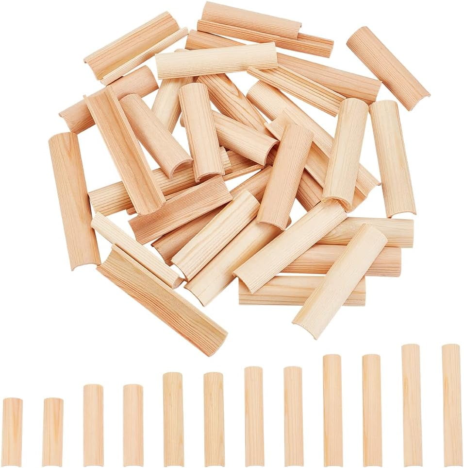 40Pcs Half Round Wooden Strip 6 Size U Shape Wooden Holder Semicircular ...