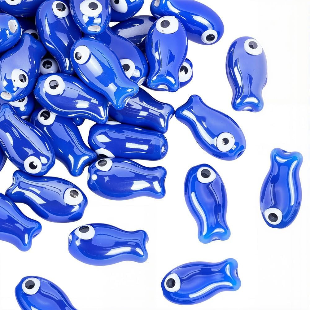40Pcs Handmade Porcelain Ceramic Beads Hand Painted Bright Glazed ...