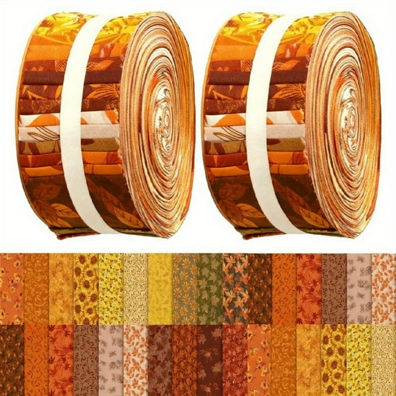 40Pcs Jelly Roll Fabric Strips for Quilting and Sewing, 2.6" x 20 ...