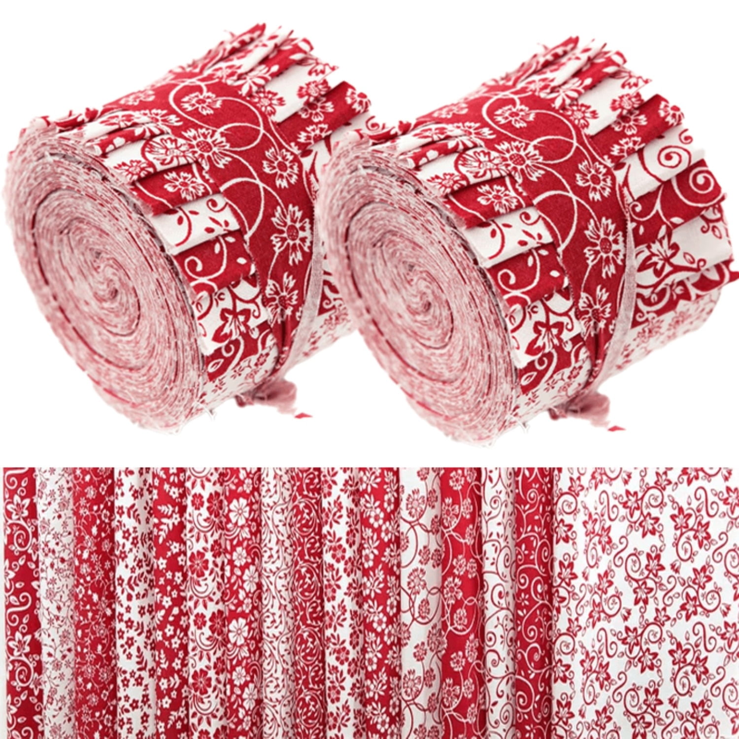 40Pcs Jelly Roll Fabric Strips for Quilting and Sewing, 2.6" x 20 ...