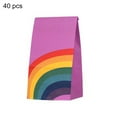 40Pcs Kraft Stand Up Pouches, Rainbow Pattern Kraft Paper Bags Sweet ...