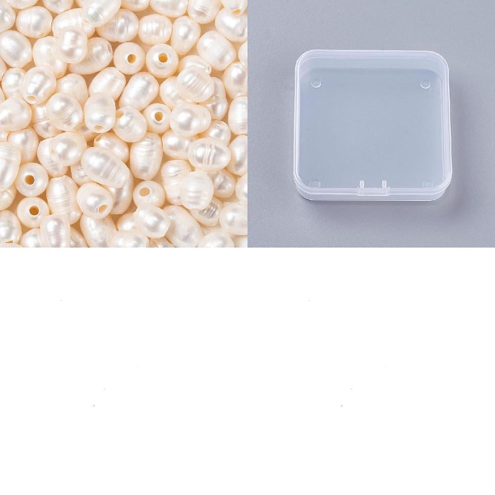 40Pcs Large Hole Pearl Beads Natural Cultured Freshwater Pearl Loose ...