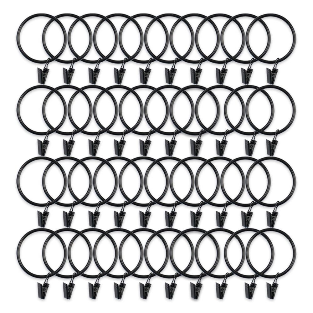 40Pcs Large Metal Curtain Rings Curtain Clips, Heavy Duty Rustproof ...
