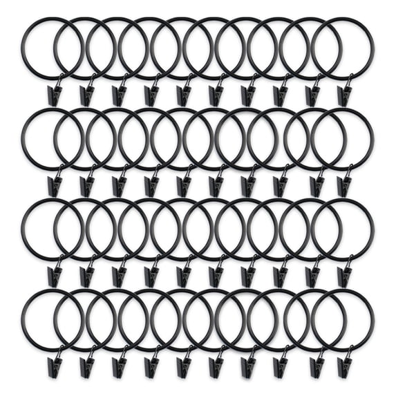 40Pcs Large Metal Curtain Rings Curtain Clips, Heavy Duty Rustproof ...