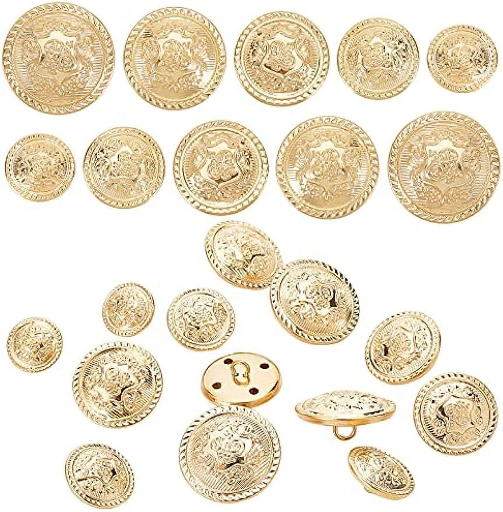 40Pcs Vintage Brass Metal Blazer Button Set, Large Sizes, Easy Sew ...