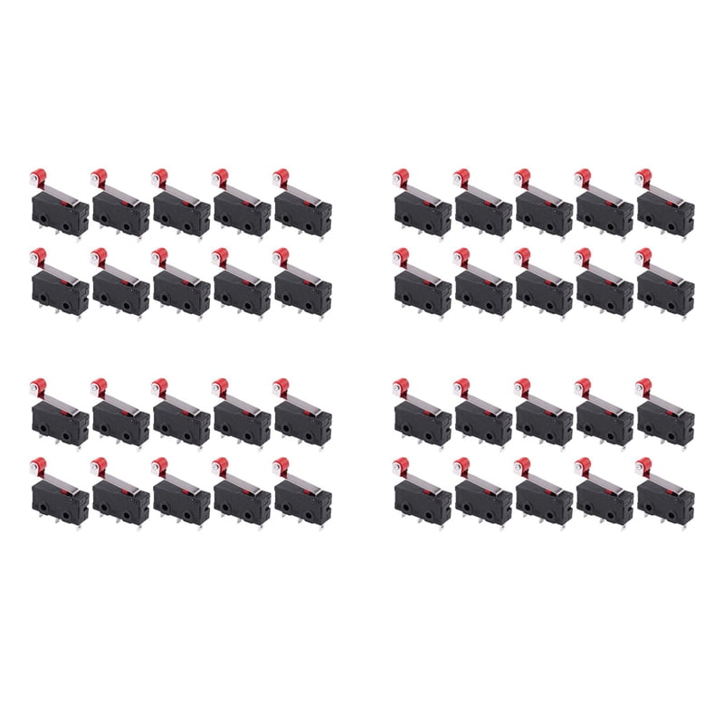 40Pcs Micro-Roller Lever Arm Open Close Limit Switch Kw12-3 Pcb ...