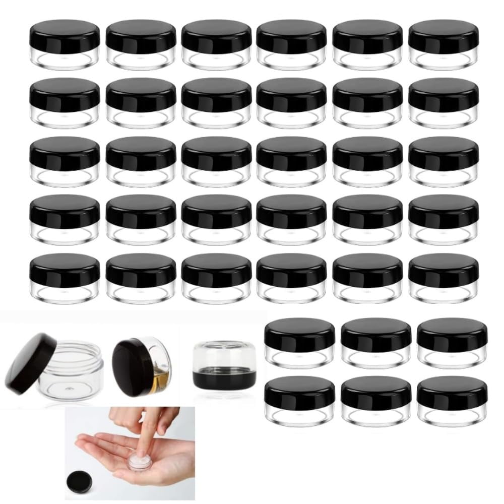 40Pcs Mini Cosmetic Containers, Containers with Lids Clear Round ...