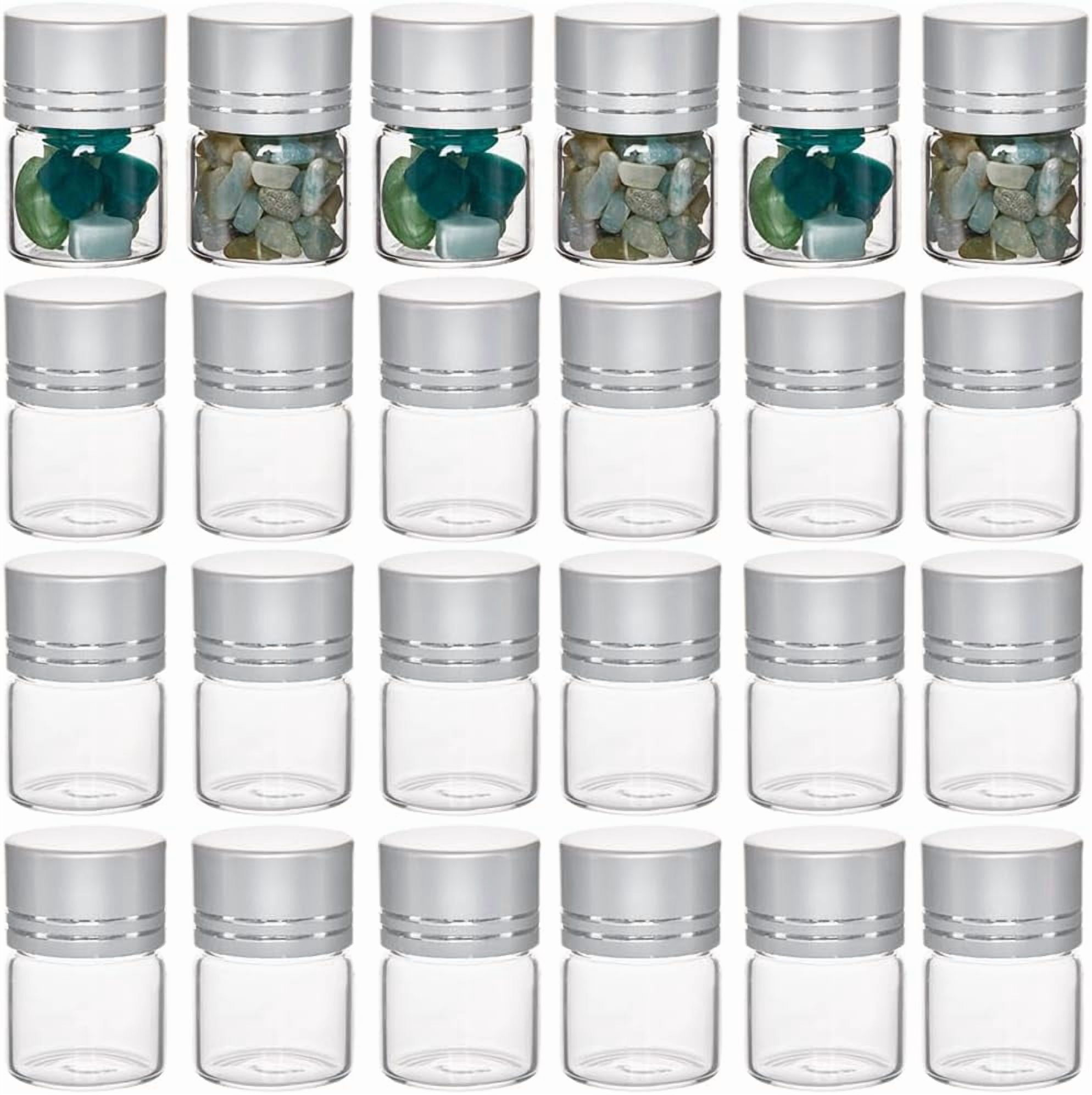 40Pcs Mini Glass Jars 5ml Tiny Jars with Aluminum Screw Lids Small ...