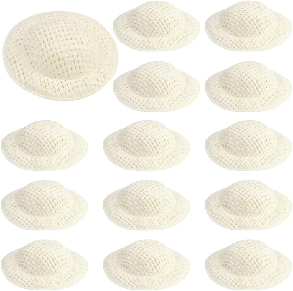 40Pcs Miniature Hats Mini Woven Hat 2 Inch Tiny Dress Up Caps Cloth ...