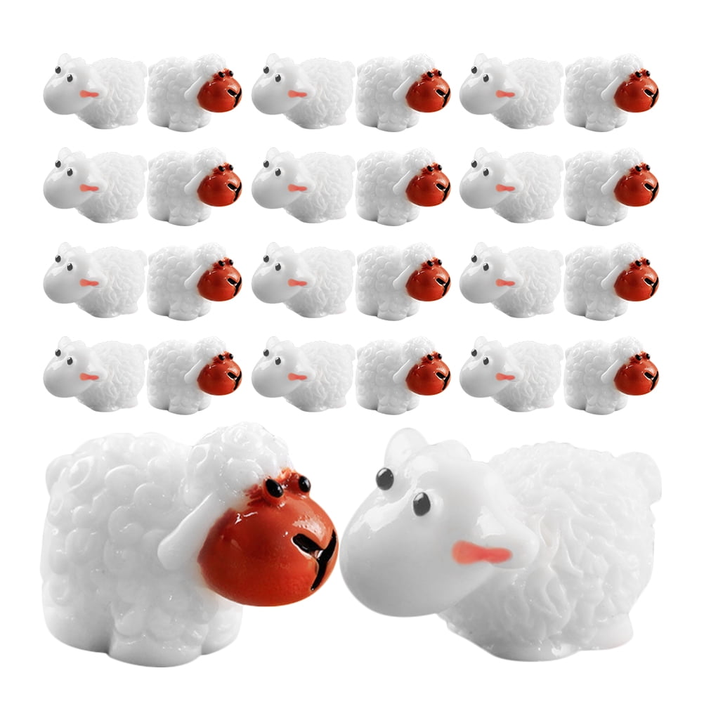 40 Pieces Miniature Sheep Statues Made of Resin for Garden Decorating ...