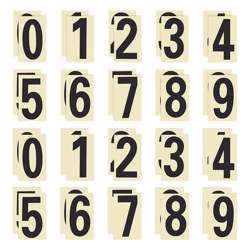 40Pcs Number Reflective Black Stickers Vinyl Self Adhesive Stickers ...