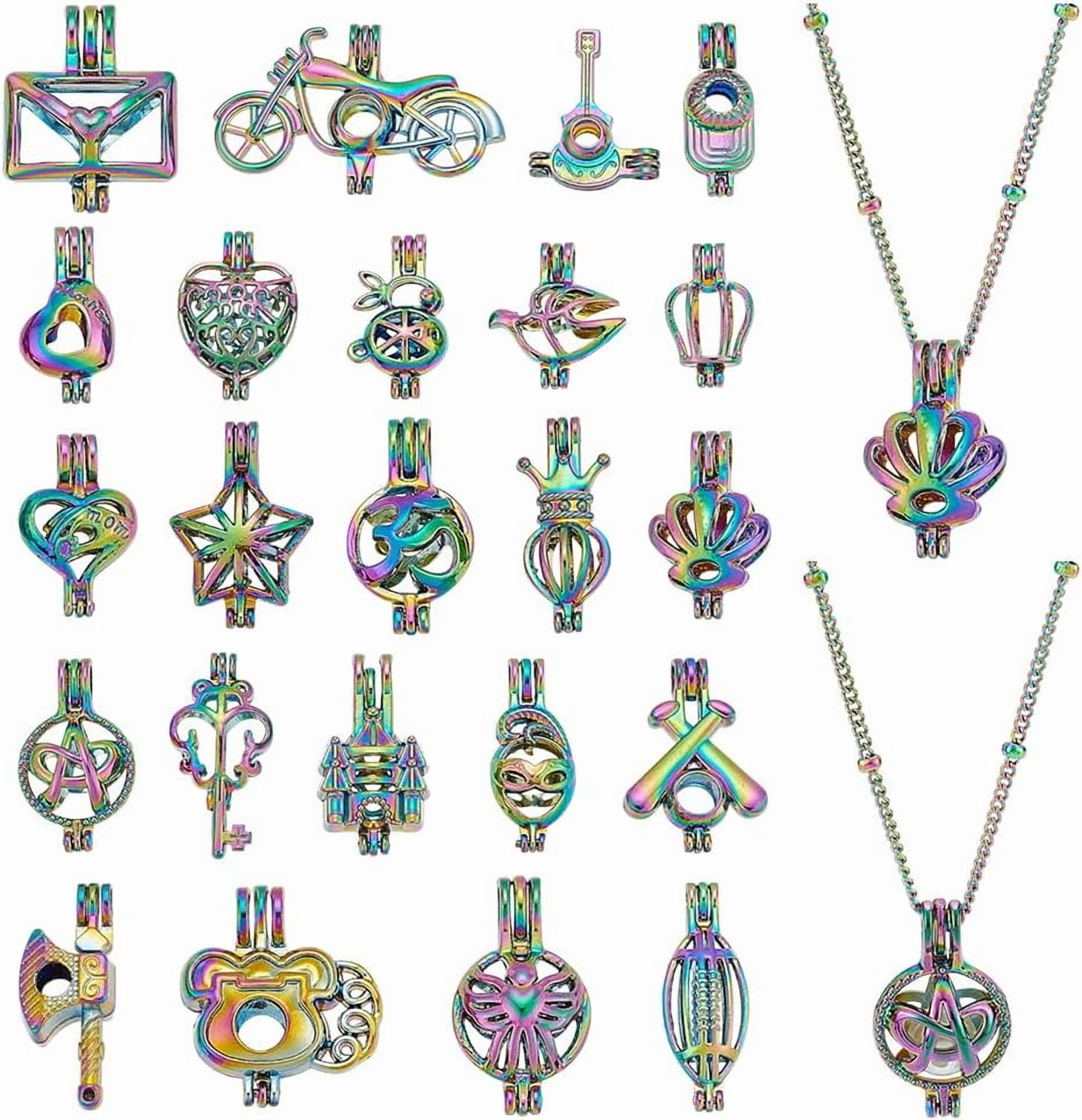 40Pcs Pearl Cages Pendants Bulk Mixed Pearl Cage Locket Pendants Set ...