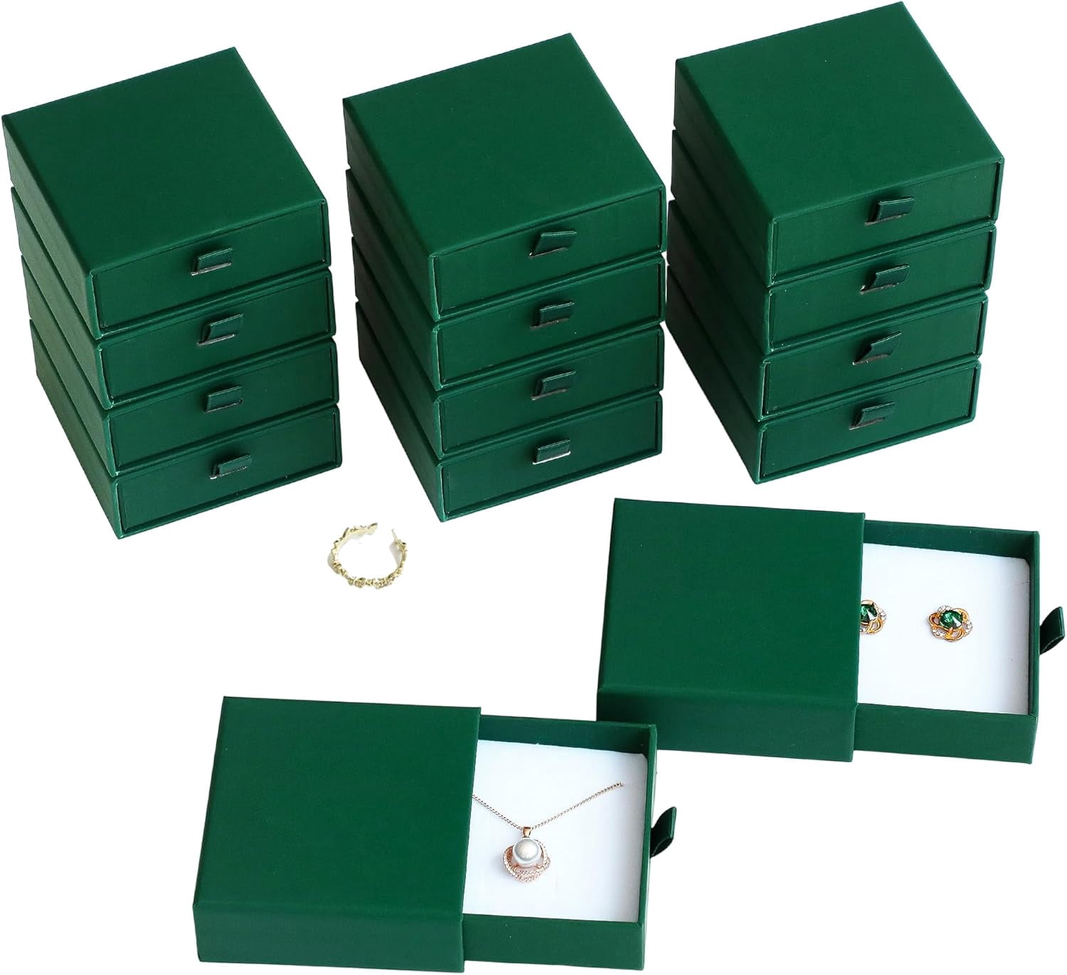 40Pcs Pearlescent Pink Small Jewelry Boxes 3.54×3.54×1.26in Cardboard ...