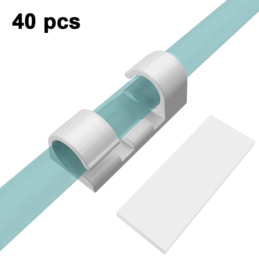 40Pcs Plastic Cable Clips with Adhesive Tape Cord Organziers Cable ...