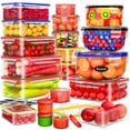 40Pcs Plastic Food Storage Containers With Lids Kitchen Pantry ...