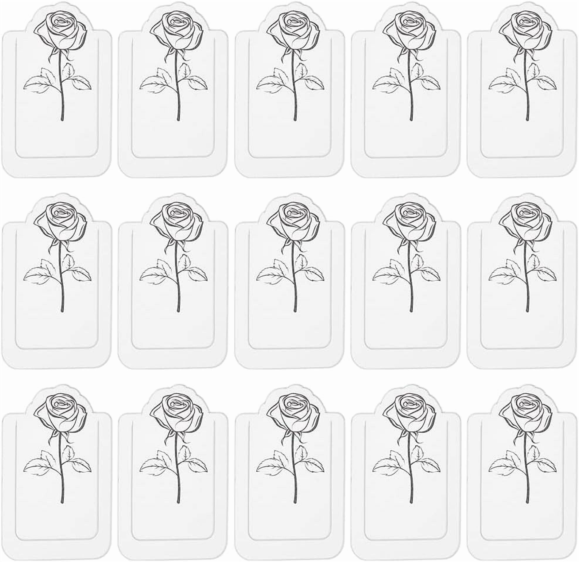 40Pcs Plastic Page Marker Bookmark Clear Craft Book Marker with Rose ...