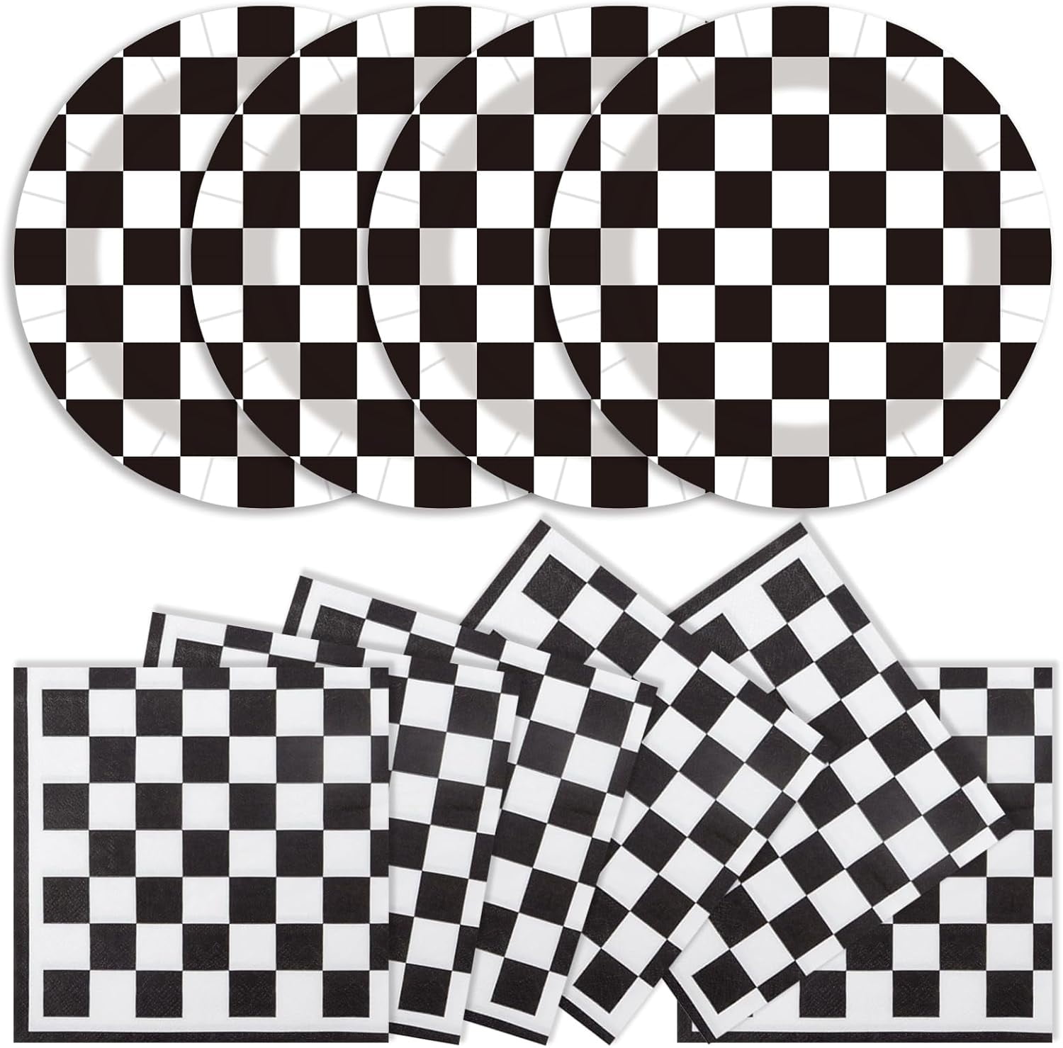 40Pcs Race Car Party Supplies Paper Plates and Napkins, 9 Inch ...