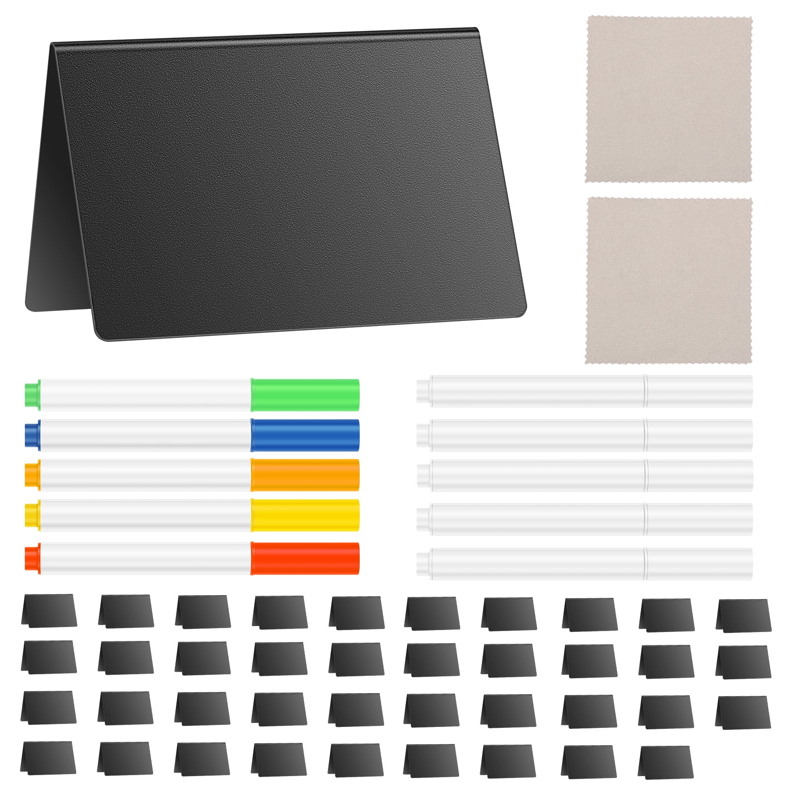 40Pcs Reusable Plastic Mini Chalkboard Sign Versatile Double Sided ...