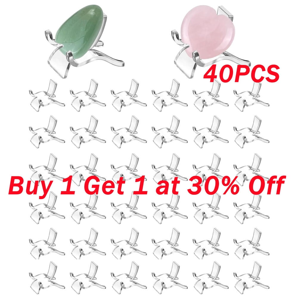 40Pcs Rock Display Stand Holder Clear Acrylic Mineral Display Stands ...